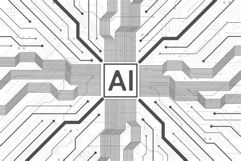 Artificial Intelligence Circuit Line Style Vector Image