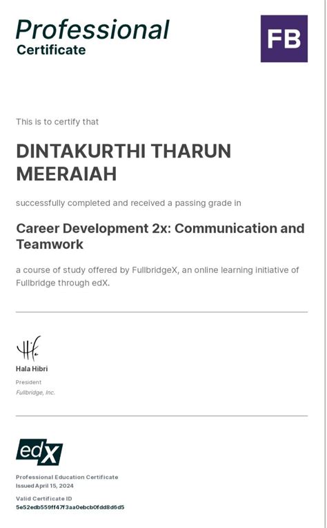 Tharun Dintakurthi On Linkedin I Just Earned A Certificate On Edx In Communication And Teamwork