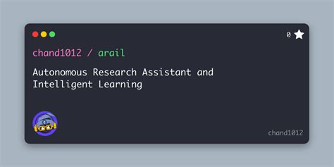 GitHub Chand Arail Autonomous Research Assistant And Intelligent Learning