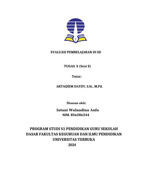 Tugas 3 Sesi 7 Evaluasi Pembelajaran Di Sd Pdf Tugas 3 Sesi 7 Evaluasi Pembelajaran Di Sd Pdf