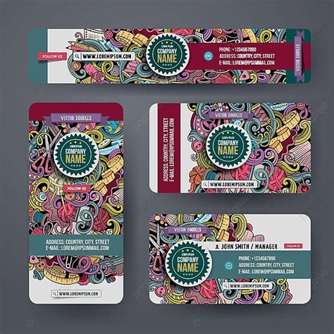 Handdrawn Doodle Theme Corporate Identity Set Mock Up Template Objects