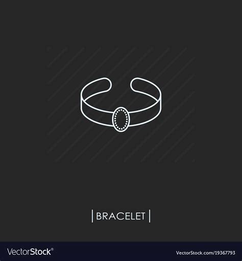 Bracelet Outline Icon Isolated Royalty Free Vector Image