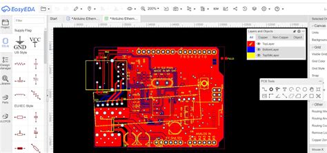Layout Design In A Board With Ethernet Controller And Connector