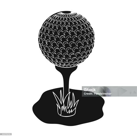 스탠드에 골프 공입니다 골프 클럽 블랙 스타일 벡터 기호 재고 일러스트 웹에서 단일 아이콘 Championship에 대한 스톡 벡터 아트 및 기타 이미지 Istock