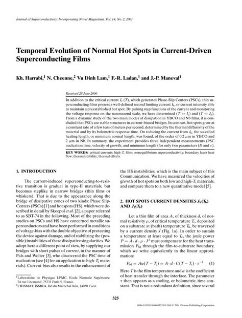 Pdf Temporal Evolution Of Normal Hot Spots In Current Driven