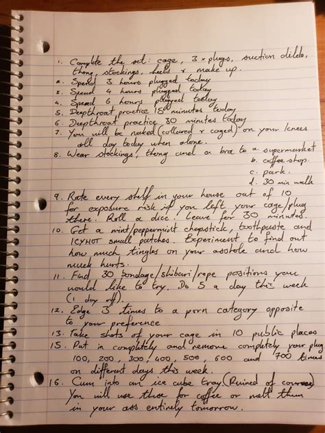 Create A Series Of Bdsm Tasks For You By Bdsmcreator Fiverr