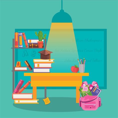 Studious Classroom Decor Vectors And Illustrations For Free Download