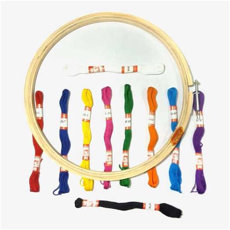 Doli Hand Embroidery Thread Set No 1 With Wooden Frame 10 Kit Np