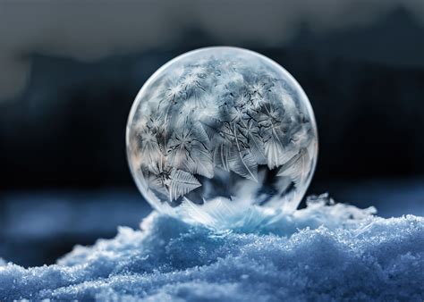 Frozen Bubble Wallpaper 4k Soap Bubble Crystal Winter Snow