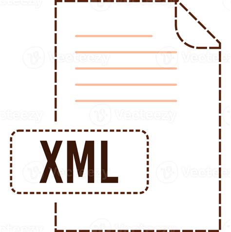 Xml File Format Icon Dashed Outline Illustration 57326070 Png