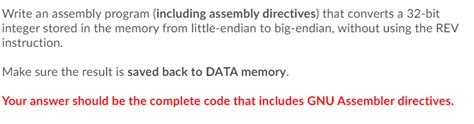 solved write an assembly program including assembly