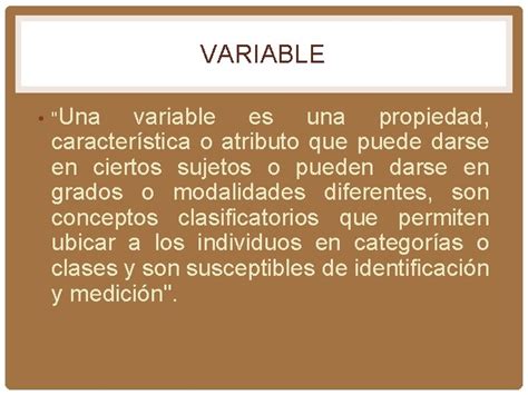 Variables Metodologia De La Investigacion Educativa I Variable
