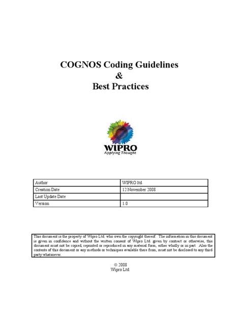 cognos guidelines and best practices pdf databases application