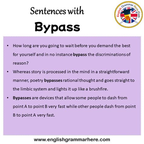 Sentences With Bypass Bypass In A Sentence In English Sentences For Bypass English Grammar Here