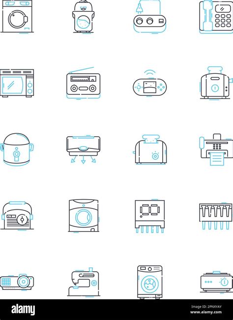 Intelligent Dwelling Linear Icons Set Automation Technology Comfort