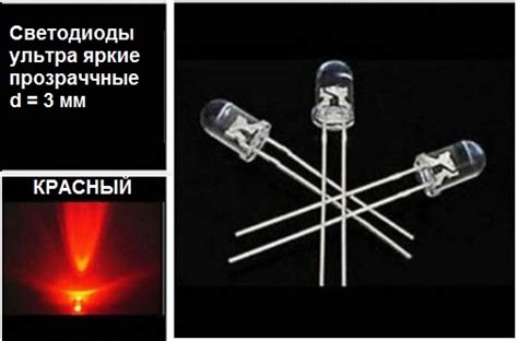 Купить в Старом Осколе 3 мм Светодиод красный d=3мм ( Ultra Red ) LED