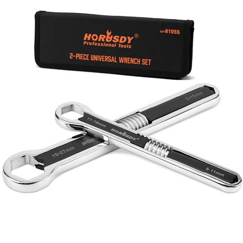 Horusdy 2 Piece Universal Spanner Set Double Head Universal Adjustable