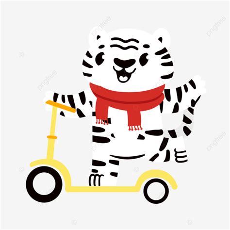 스쿠터 호랑이 화이트 타이거 설날 정월 설 Png 일러스트 및 벡터 에 대한 무료 다운로드 Pngtree
