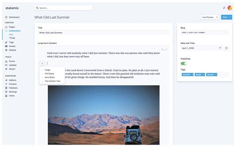 statamic s “bard” is an elegant looking approach to content management