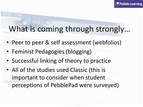 PebblePad Literature Review PPT