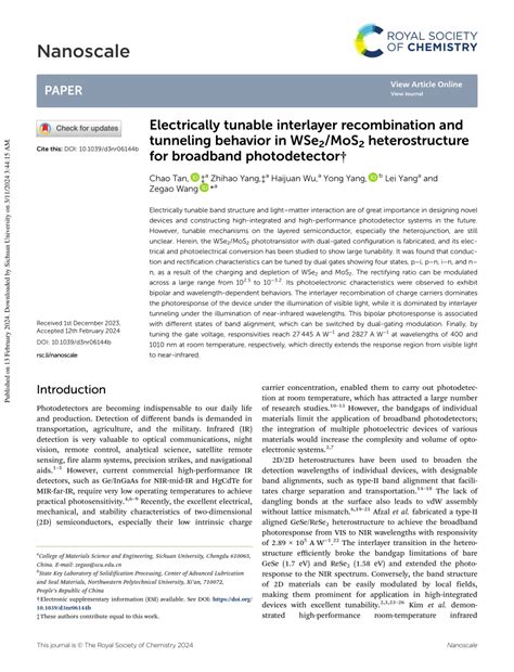 Pdf Electrically Tunable Interlayer Recombination And Tunneling Behavior In Wse2mos2