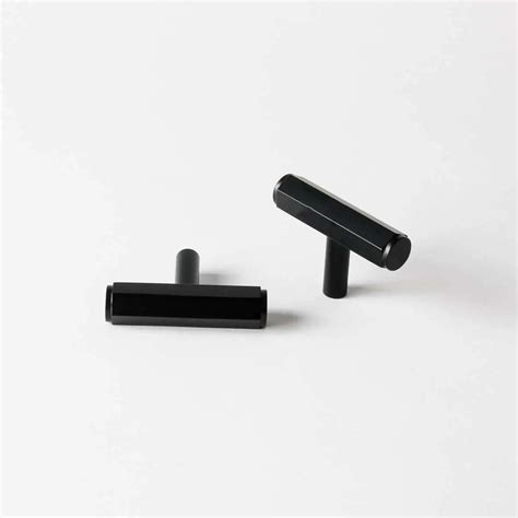 Matte Black Brass Hex Handle D LUXE By Do Up Cabinet Handles
