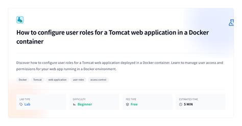 How To Configure User Roles For A Tomcat Web Application In A Docker