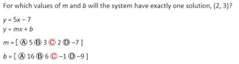 Solved For Which Values Of M And B Will The System Have Chegg Com
