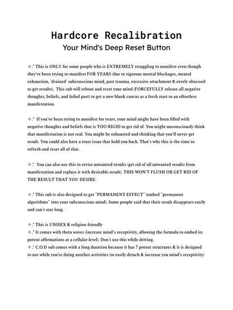 Hardcore Recalibration Pdf