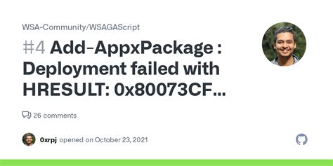 Add Appxpackage Deployment Failed With Hresult 0x80073cff To