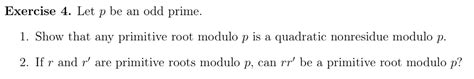Solved Exercise 4 Let P Be An Odd Prime 1 Show That Any