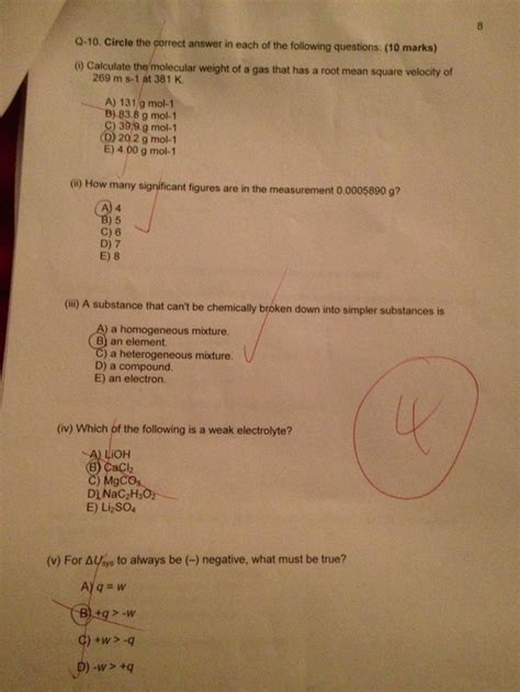 solved circle the correct answer in each of the following