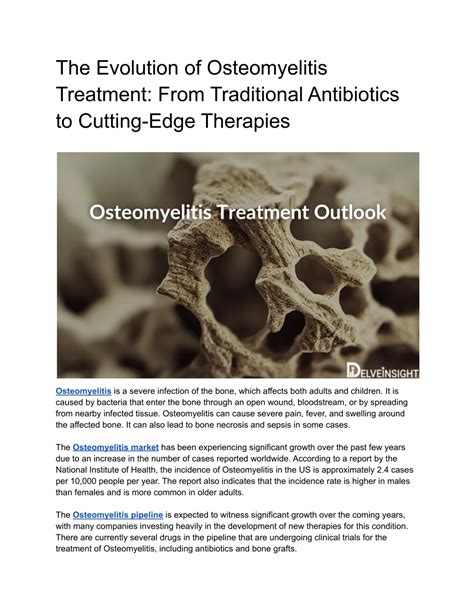 Ppt Osteomyelitis Treatment Market Evaluating The New Line Of