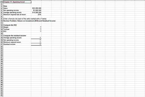 Chapter 11 Applying Excel Data Sales 25000000 Net Operating Income3