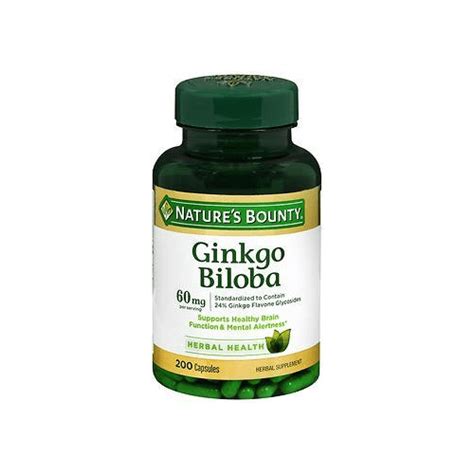Nature's Bounty Ginkgo Biloba 60Mg Capsules 200 Ea, 6-Pack - Walmart.com
