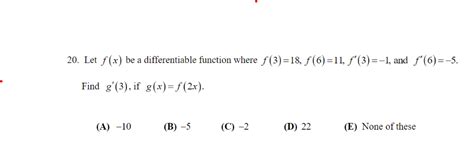 solved 20 let f x be a differentiable function where
