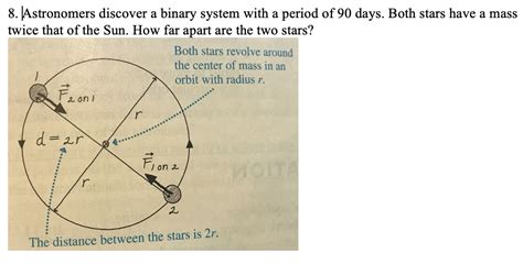Solved Astronomers Discover A Binary System With A Period Chegg