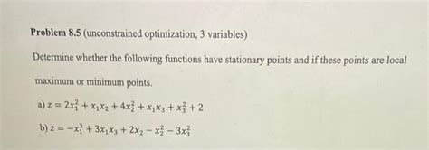 Solved Problem 85 Unconstrained Optimization 3 Variables