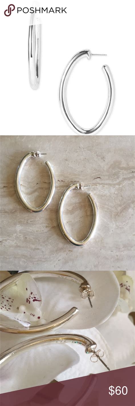 Simon Sebbag Sterling Silver Oval Hoop Earrings