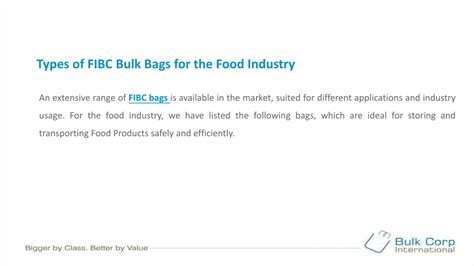PPT FIBC Bulk Bag Design Tips For The Food Industry PowerPoint Presentation ID 12049399