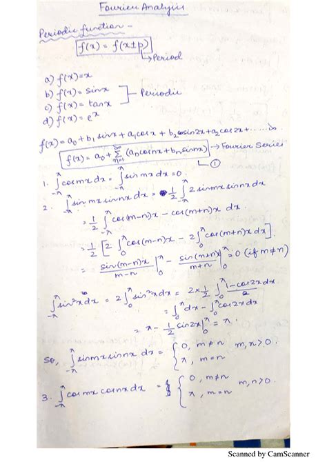 SOLUTION Fourier Analysis Notes Studypool