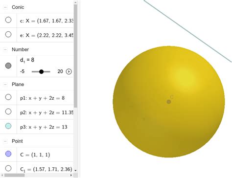 Intersection Sphere Plane Geogebra