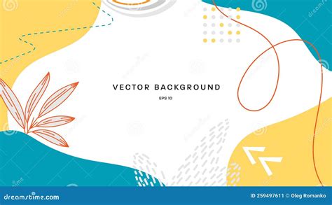 Vector Abstract Background Template Design With Curved Colored Elements Stock Vector