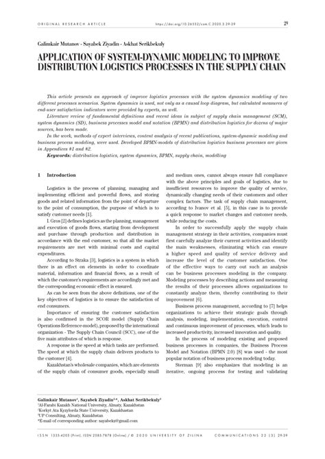 Pdf Application Of System Dynamic Modeling To Improve Distribution