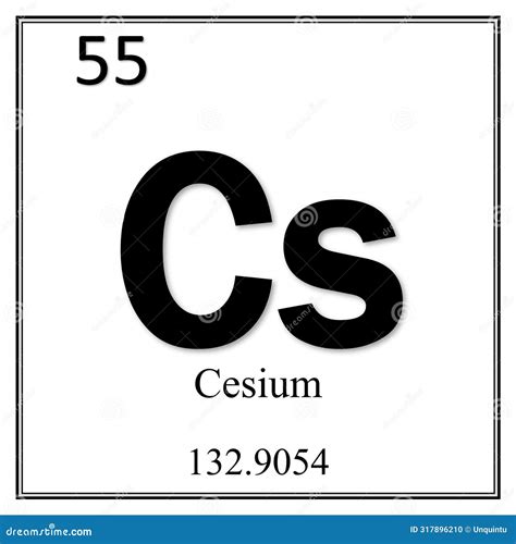 Cesium Chemical Element Symbol On White Background Stock Illustration