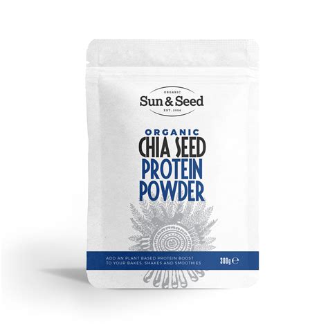 Organic Chia Seed Protein Powder 300g Omega 3 Rich Vegan Sun
