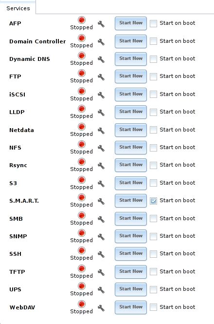 11 Services — Freenas®112 U7 User Guide Table Of Contents