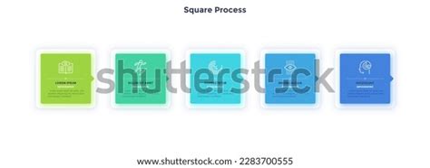 Business Education Rectangular Process Infographic Chart Stock Vector
