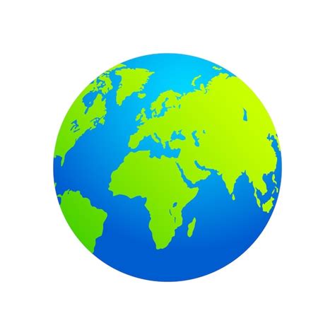 Premium Vector Blue Green Spherical Globe Earth Vector Illustration