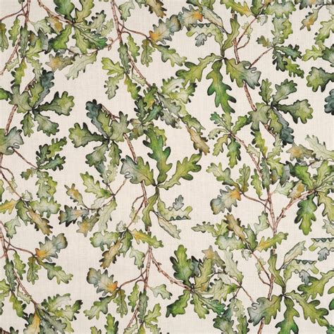 Oak Leaf Fabric Thyme And Bertioli